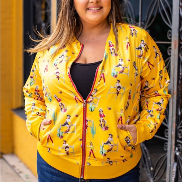 L&B | Jackets & Coats | Plus Lb Vintage Pinup Cowgirl Bomber Jacket ...